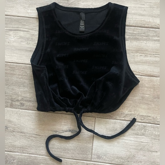 SKIMS | Tops | Skims Logo Velour Tie Tank Size M | Poshmark